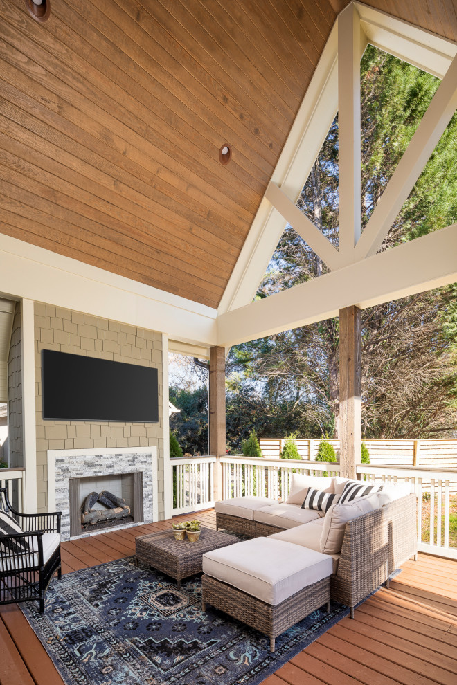 Covered Rear Porch - Transitional - Porch - Charlotte - by Pike ...