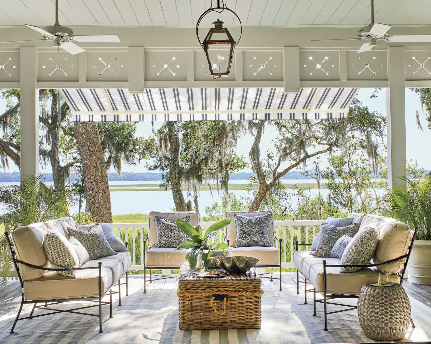 Living Room Beautiful Coastal Veranda