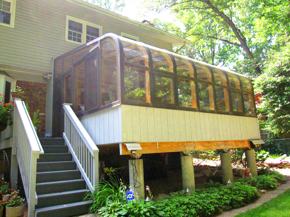 Curved-eave sunroom on a raised deck - Traditional - Porch - DC Metro ...