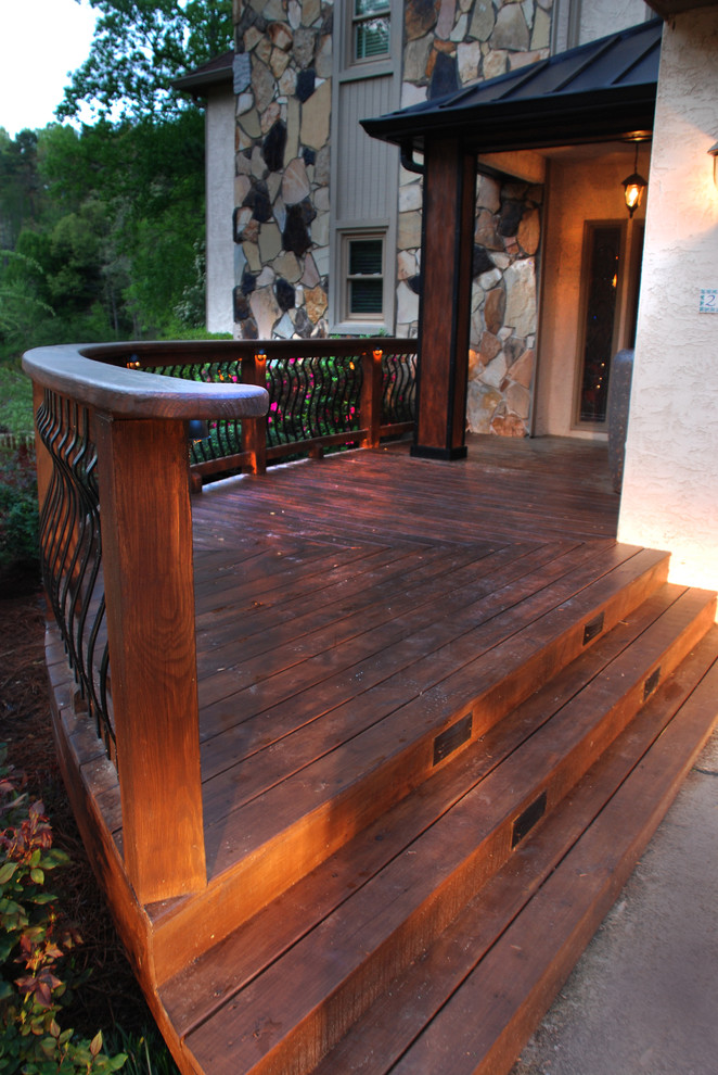 Curved Railing Front Porch - Rustic - Porch - Atlanta - by Victor Smith ...