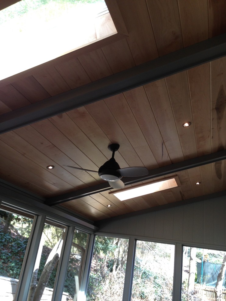custom build screen porch with solid maple ceiling - Contemporary ...