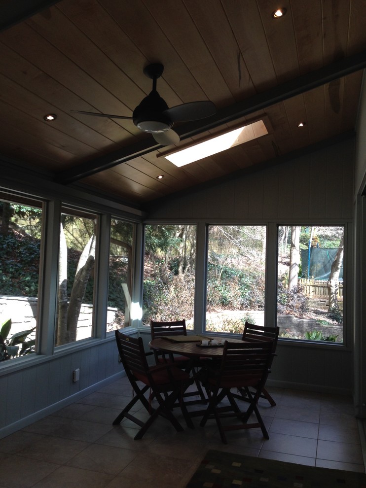 custom build screen porch with solid maple ceiling - Contemporary ...