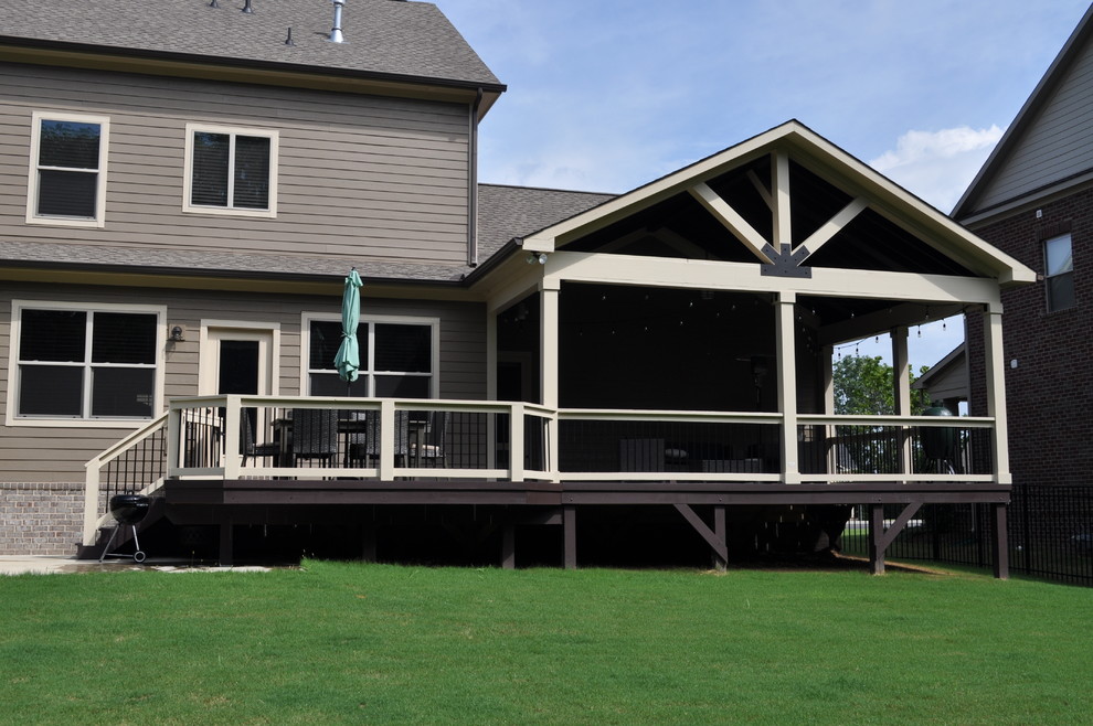 Custom open gable porch with exposed ceiling - Traditional - Porch ...