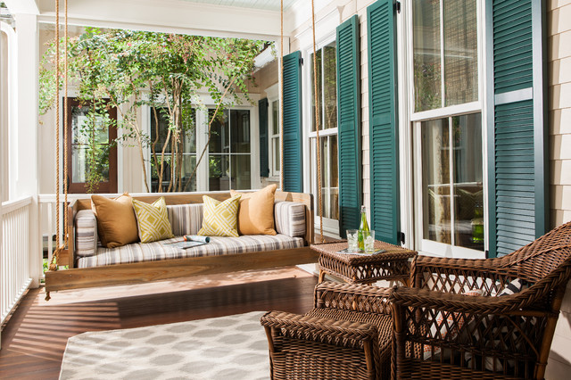 Cypress Swing Bed Contemporary Veranda Atlanta by 24e Design Co. Houzz UK