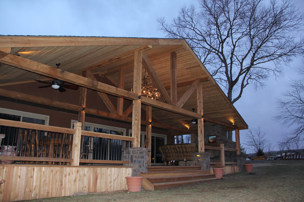 Deck lighting using low voltage under railing LED lights. - Farmhouse ...