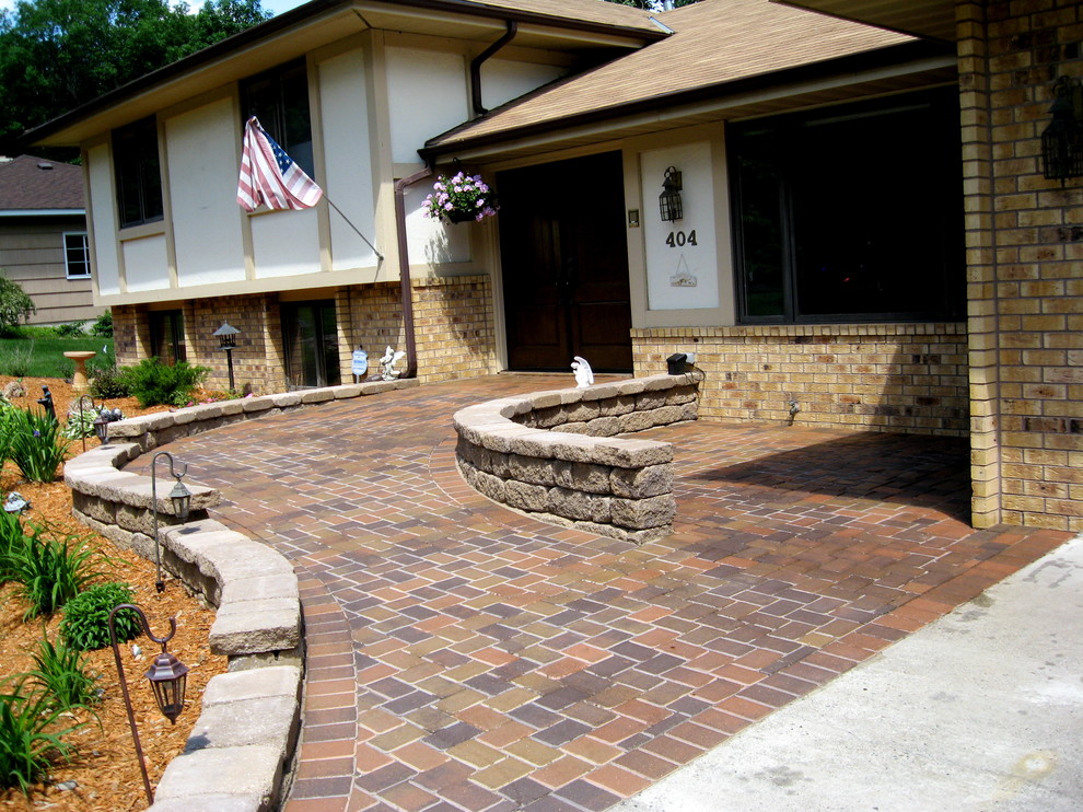 Eliminating steps from a front entry - Contemporary - Veranda ...