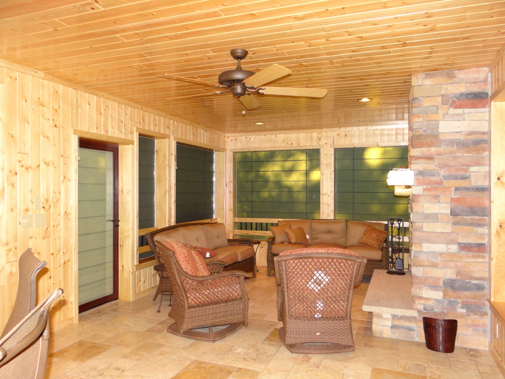 Exterior Roman Shades close up porch - Traditional - Porch ...