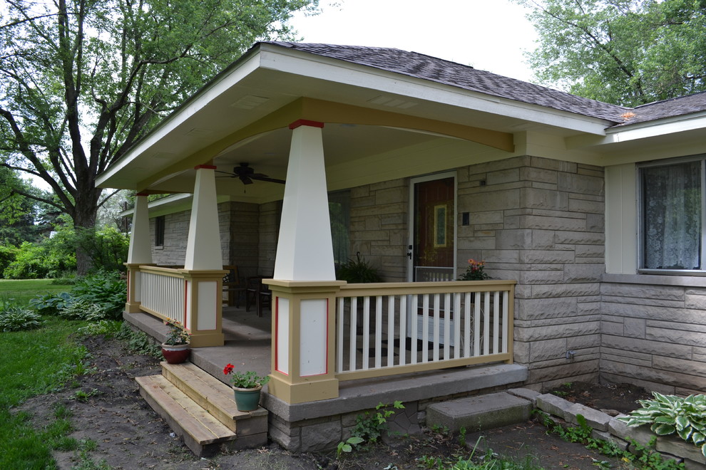 Front porch addition in Greenwood, Indiana - Traditional - Porch ...