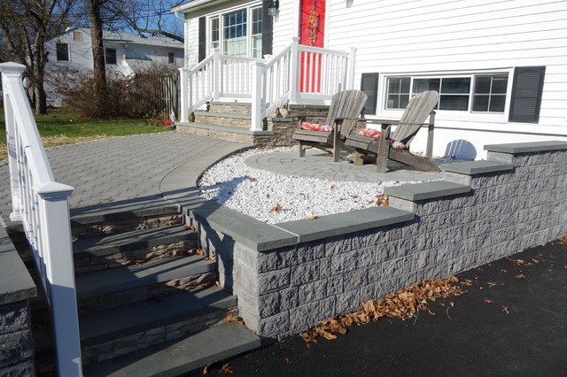 Front Steps, Walkway, Retaining Wall - Pavers, Bluestone, Stone Veneer ...