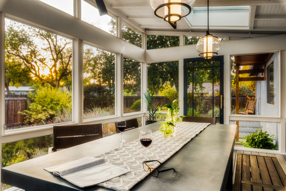 Garden View Screened-In Porch with Ample Natural Light - Contemporary ...