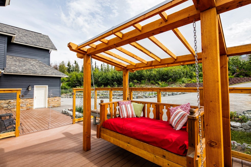 Greehouse and Deck Overlooking Anchorage, Alaska - Craftsman - Porch ...