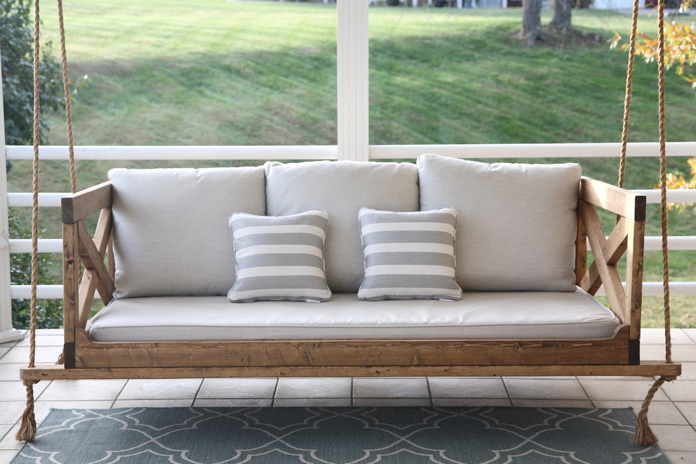 Hanging Daybed - Farmhouse - Porch - Other - by Made From the Shade | Houzz