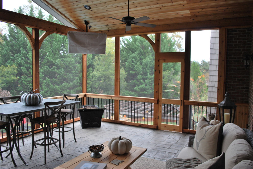 Hoover, AL, Custom Screened Porch in Greystone - Rustic - Porch ...