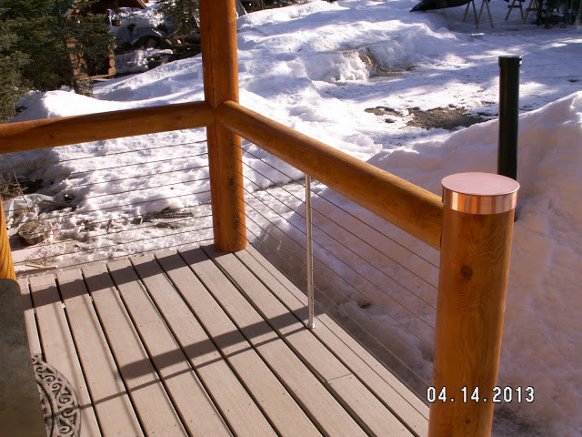 Kenai, AK Peeled Wood Posts and Top Rail with Steel Posts and Cable ...