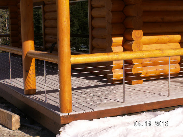 Kenai, AK Peeled Wood Posts and Top Rail with Steel Posts and Cable ...