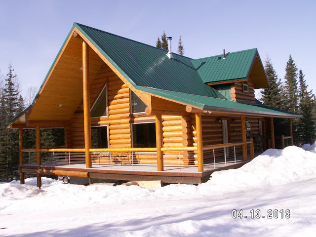 Kenai, AK Peeled Wood Posts and Top Rail with Steel Posts and Cable ...