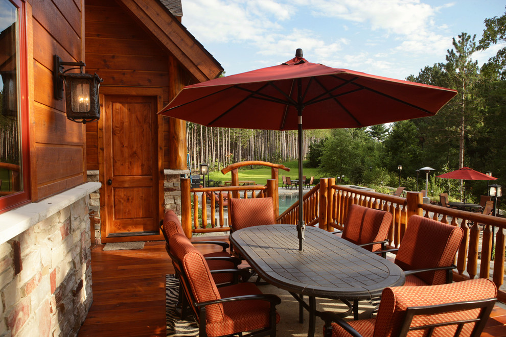 Lakefront Log Cabin - Rustic - Porch - Other - by Sidock Group | Houzz