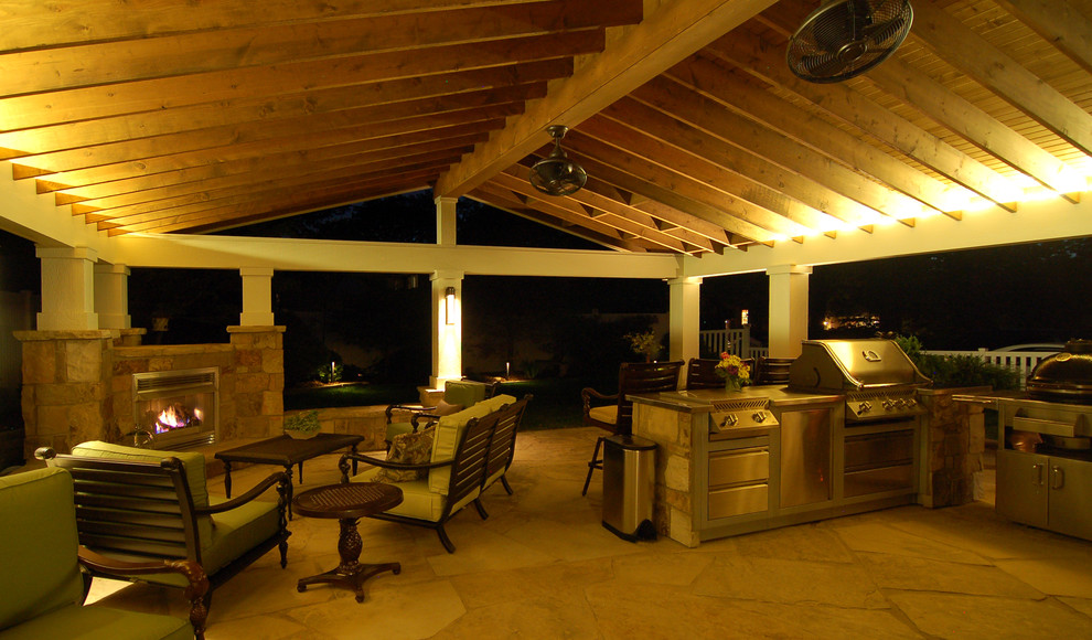 Lighted Porch with Outdoor Kitchen - Eclectic - Porch - Other - by ...