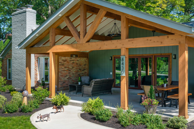 Lodge Style House Porch Dean Turner | Apex Loft A Rustic Mountain