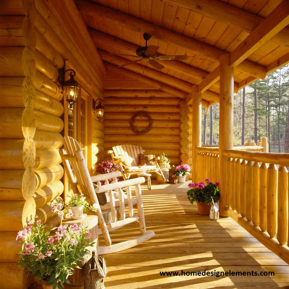 Log Home - Tysinger - Traditional - Porch - Other - by Home Design ...