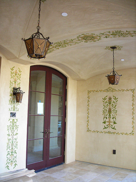Murals, Stencil, Ceiling Designs - Traditional - Veranda - Los Angeles ...