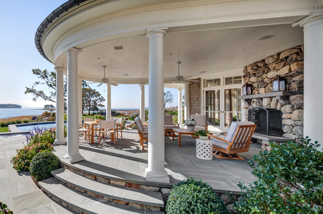 New England Shingle Style Residence - Transitional - Veranda - New York ...