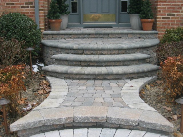 Paver Walks, Landings, and Steps - Traditional - Verandah ...