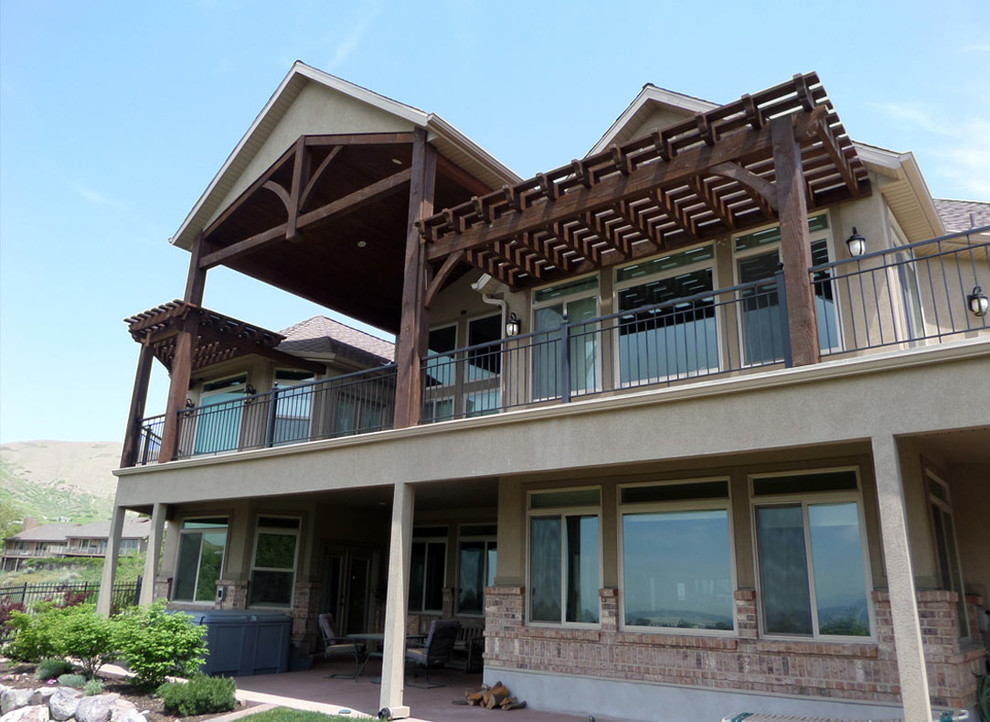 Pavilion with Attached Pergolas Over Porch - Traditional - Porch - Salt ...