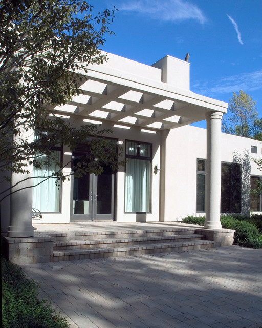 Pergola Covered Front Entry with Double Glass Doors - Contemporary - Verandah - Chicago - by ...