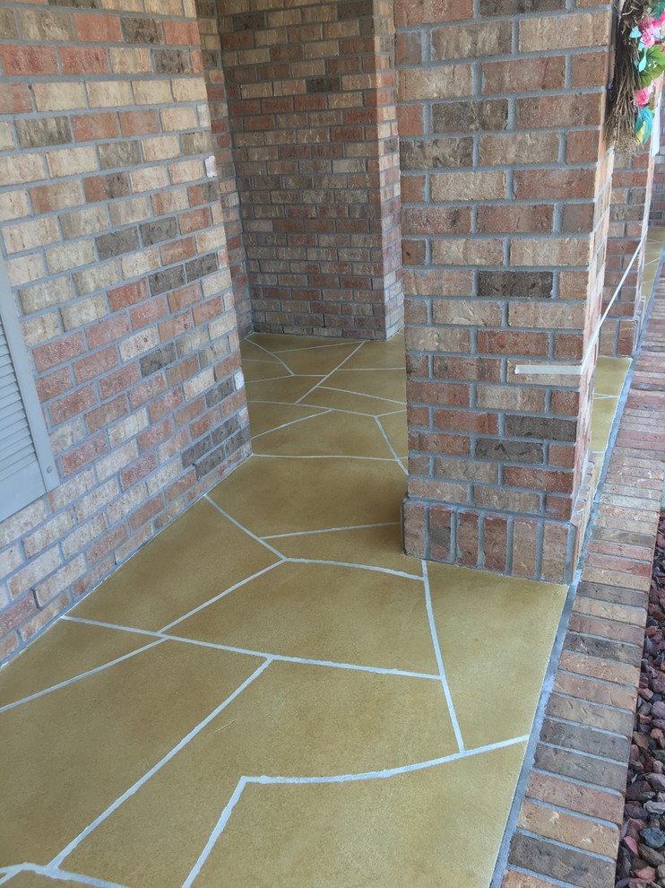 Porch & Patio: Stained Flagstone Concrete Overlay - Modern - Porch ...