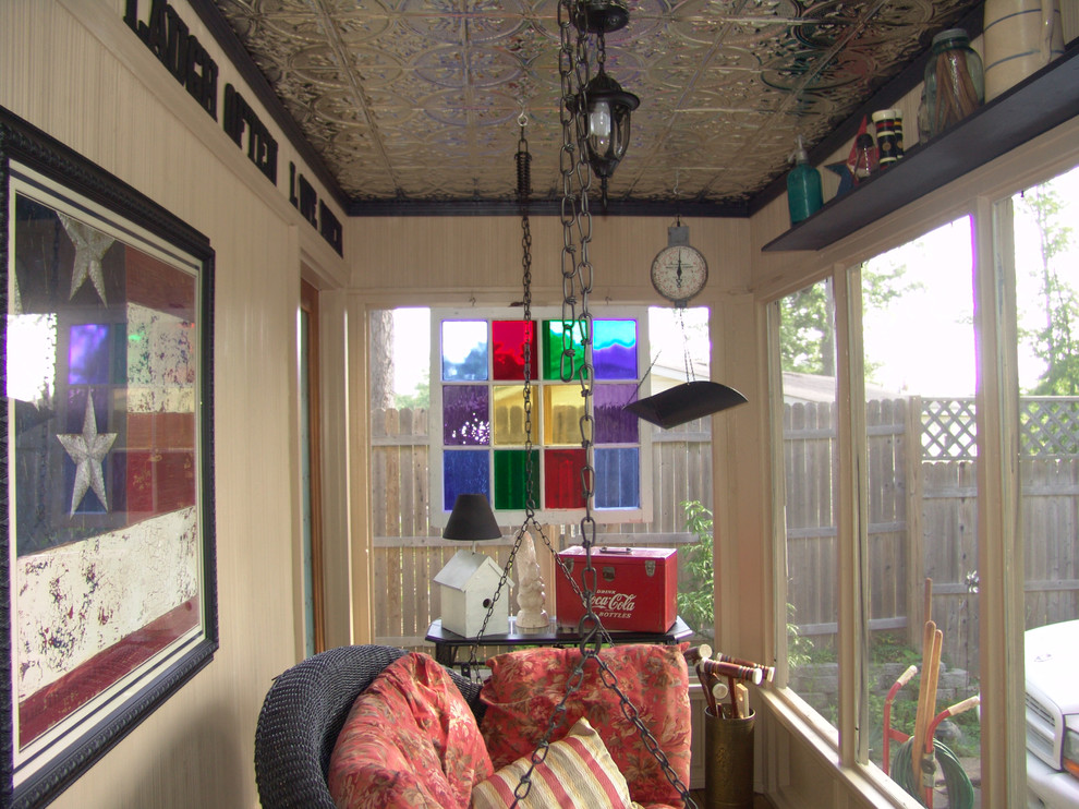 Porch Ceiling Accented with Tin Tiles - Rustic - Porch - Tampa - by ...