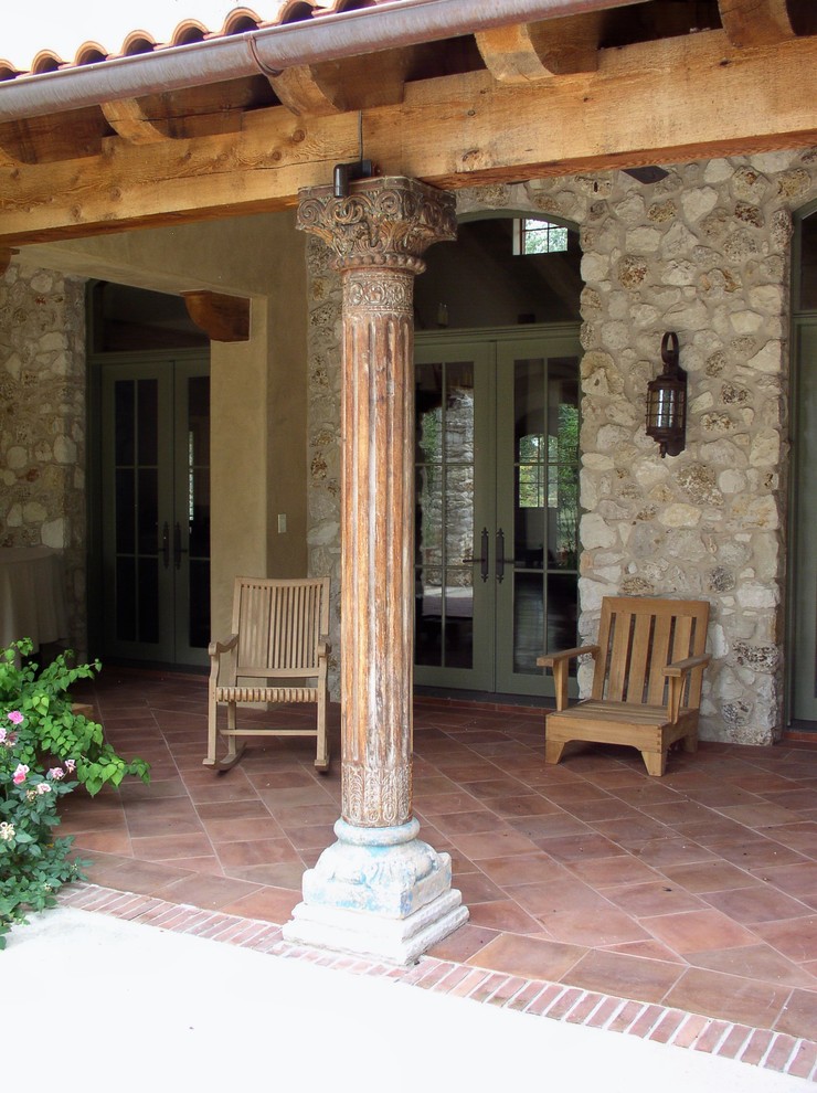 Rear Covered Terrace and Column - Mediterranean - Porch - Austin - by ...