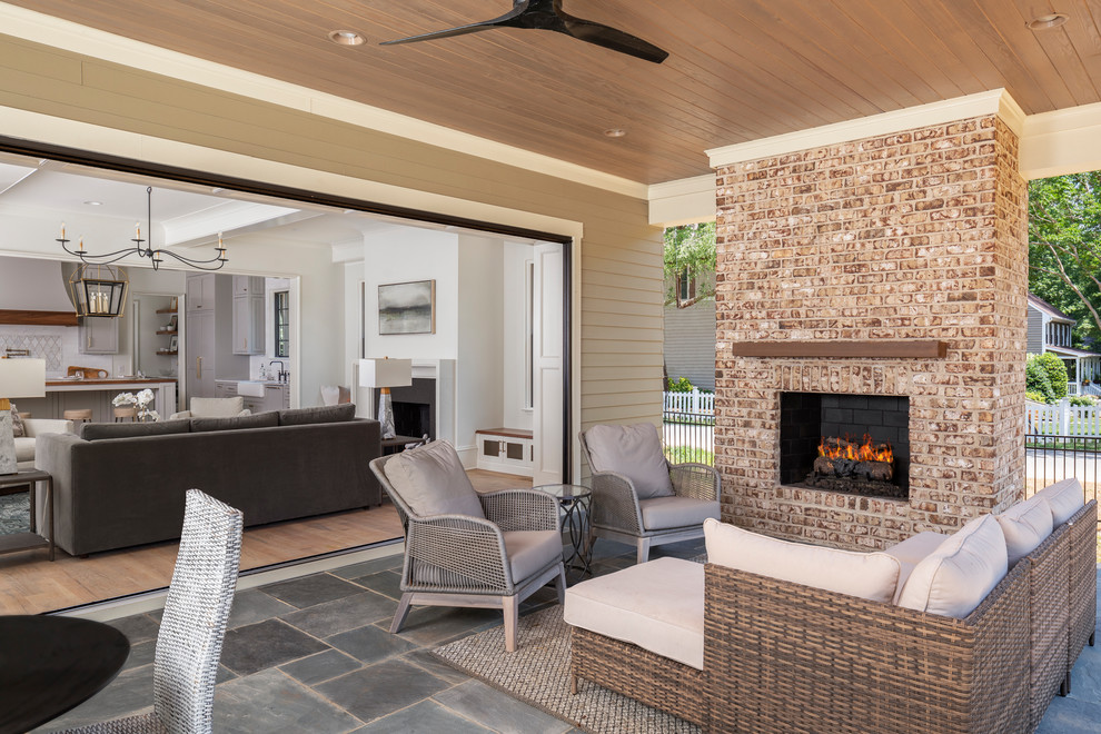 Rear Terrace with doors open - Traditional - Porch - Charlotte - by ...