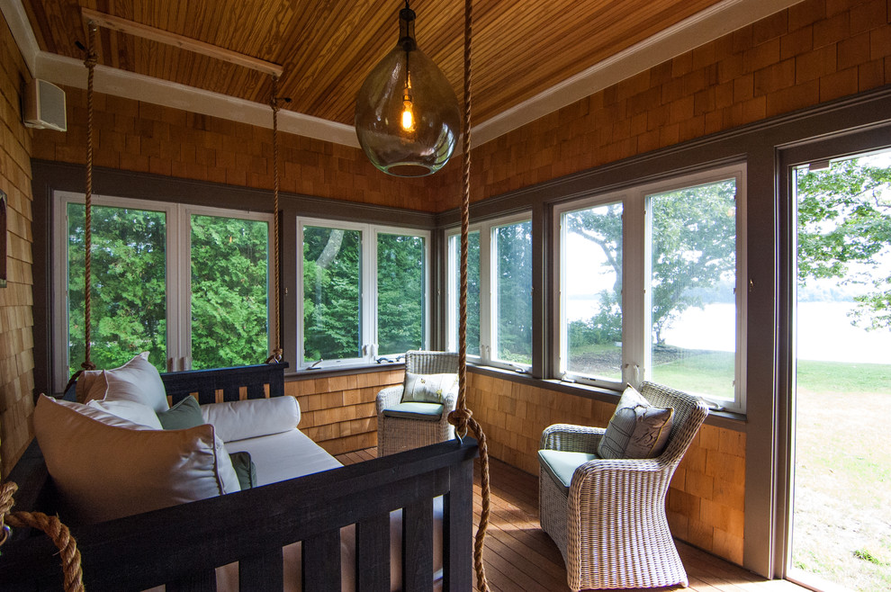 Relaxing Oceanfront Screened Porch - Beach Style - Porch - Portland ...