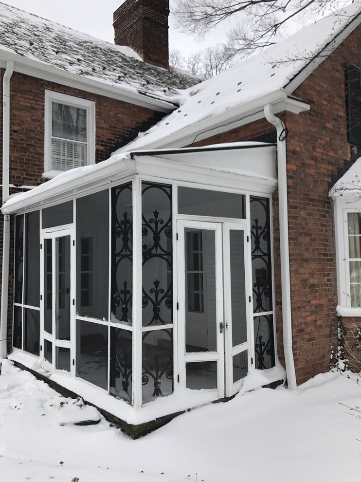 Romantic, White, Screened-in Front Porch - Traditional - Veranda ...