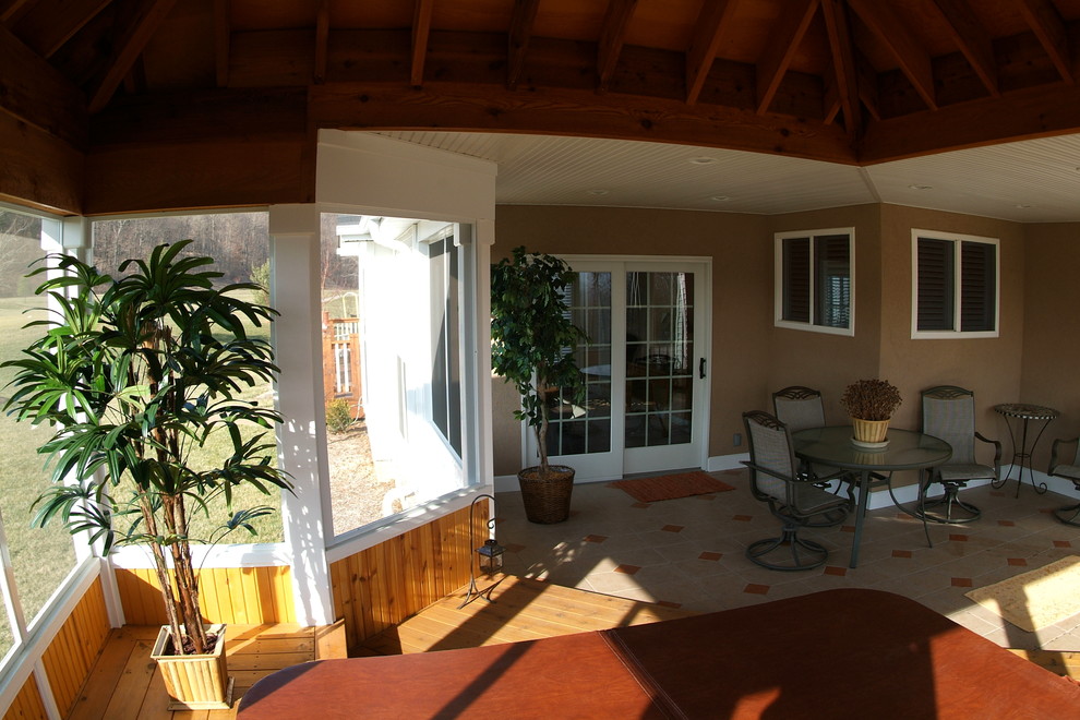 Room Addition | Screened-in Porch Hot Tub Room - Traditional - Porch ...
