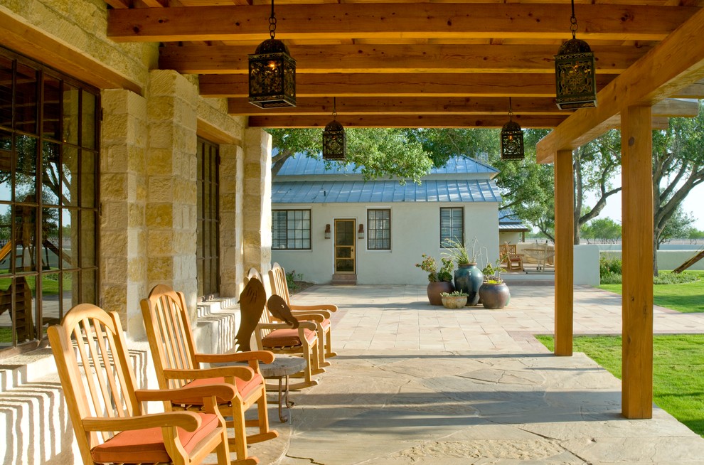 Rustic Hacienda Style Texas Ranch - Southwestern - Porch - Houston - by ...