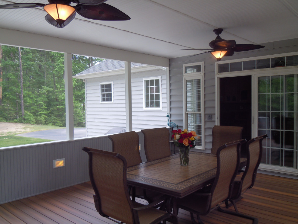 Screened-in Porch with composite decking boards - Traditional - Porch ...