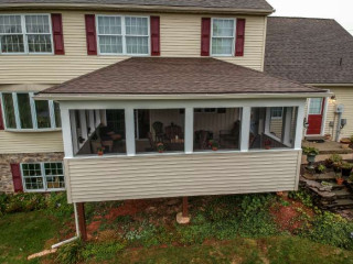 Screened Porch Renovation on Existing Deck - Traditional - Porch ...