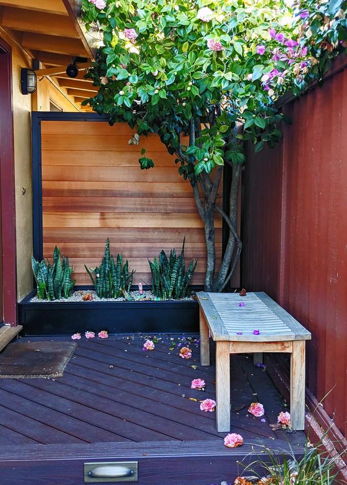 Secured Custom Steel Framed Gates with Slab Accent Garden Wall - Retro ...