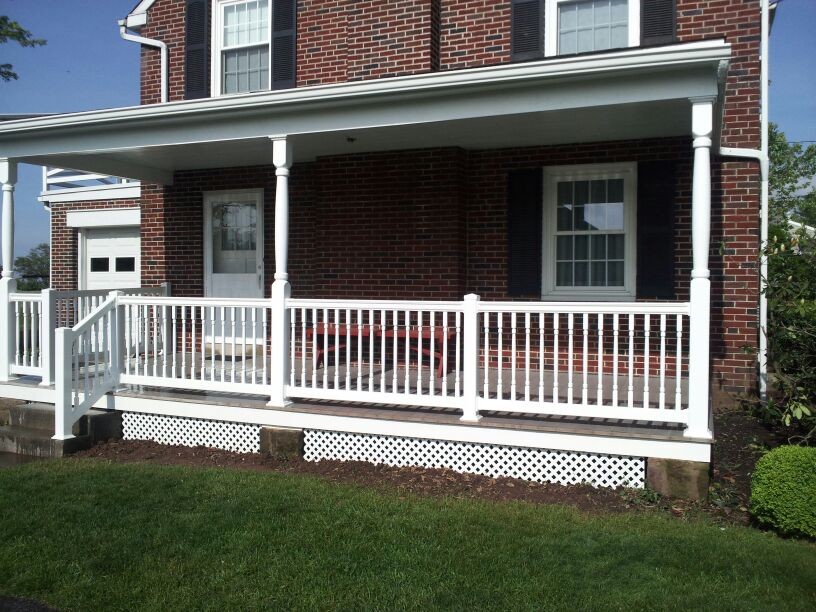 Solstice Porch with White Vinyl Railing - Traditional - Porch ...