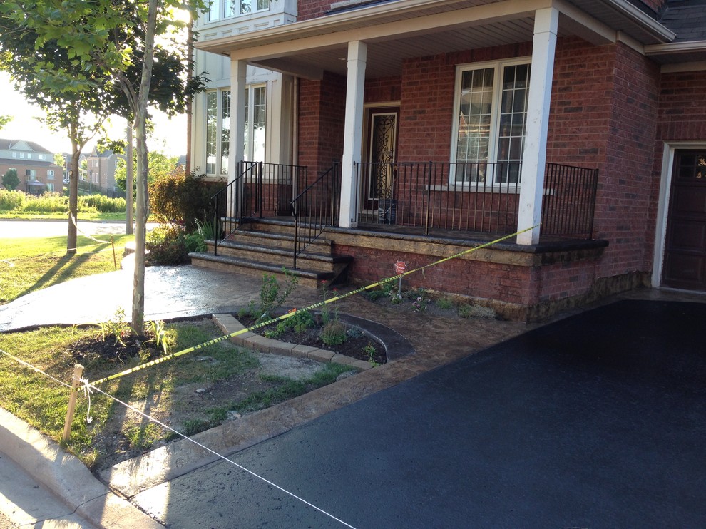 Stamped Concrete Porch, Driway Borders & Walkway Oshawa - Traditional ...