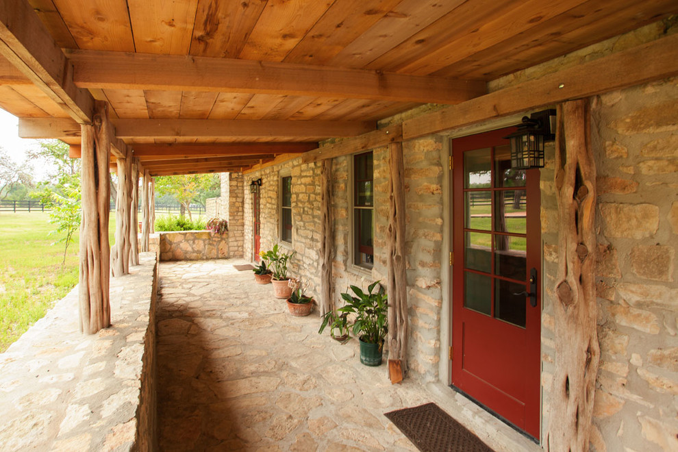 Stone House - Rustic - Porch - Austin - by Texas Timber Frames | Houzz