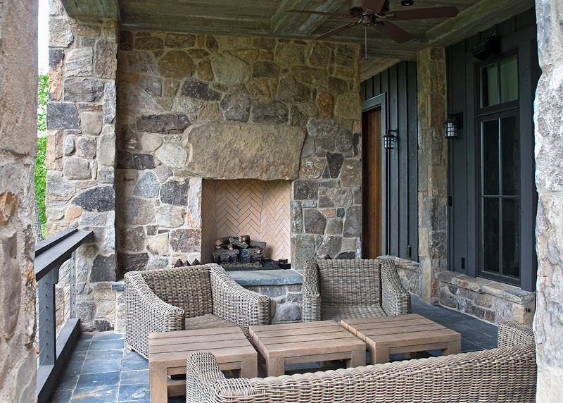 Covered patio + fireplace - Traditional - Porch - Other - by Johnston ...