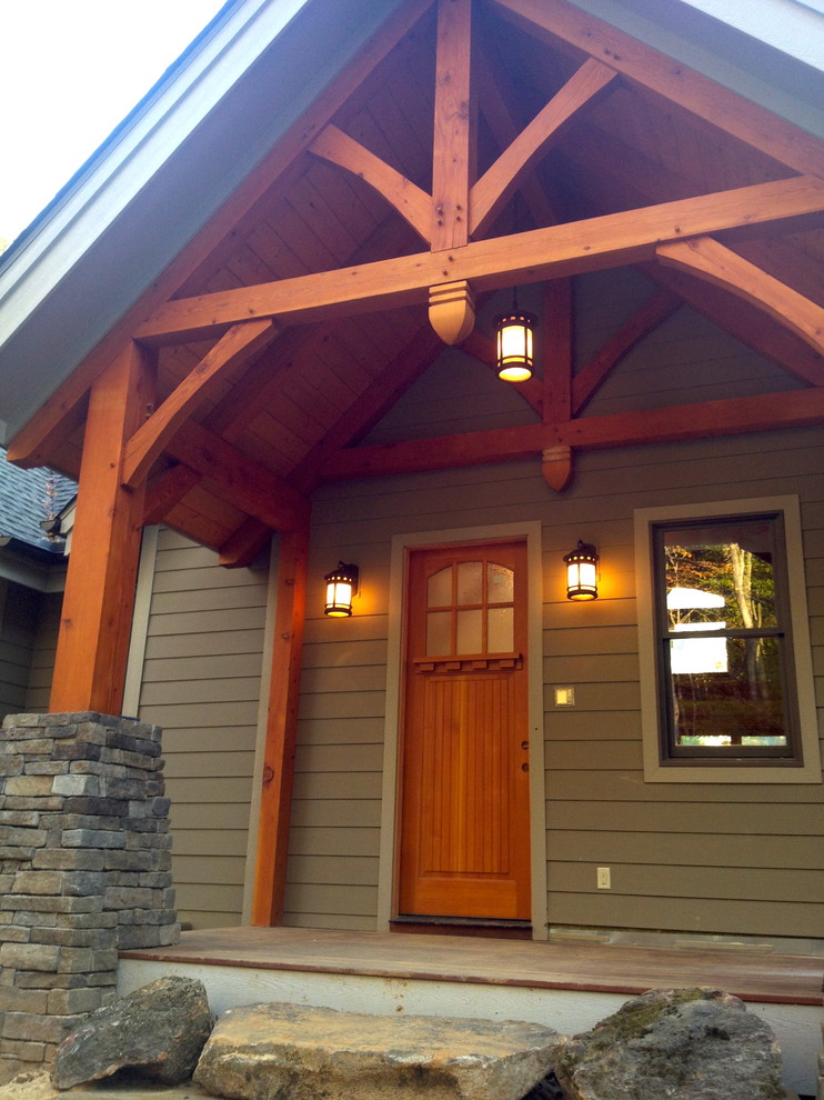 Timber Frame Entry - Traditional - Veranda - Charlotte - by HomeSource ...