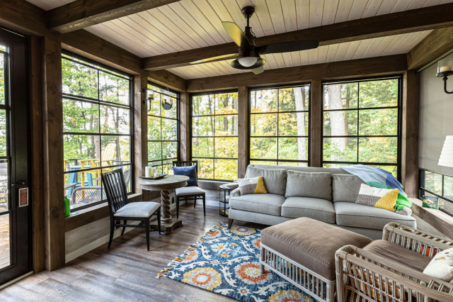 Timber Frame, Screened Porch - Retirement Dream - Rustic - Veranda ...