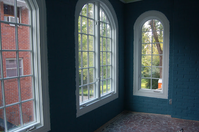 Updated Porch - Retrofit Windows Into Brick - Traditional - Veranda ...