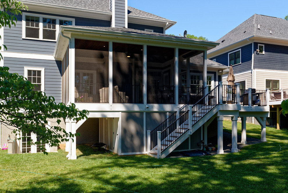 Warm, Relaxing Tray Ceiling Screened Porch + Timbertech Deck in ...