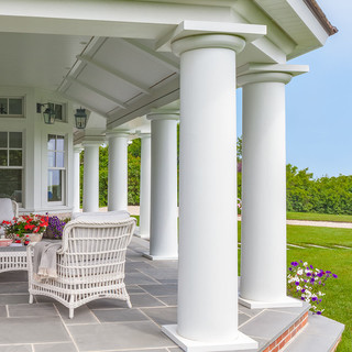 Warm Welcome - Porch & Columns - Cape Cod, MA Custom Home - Beach Style ...