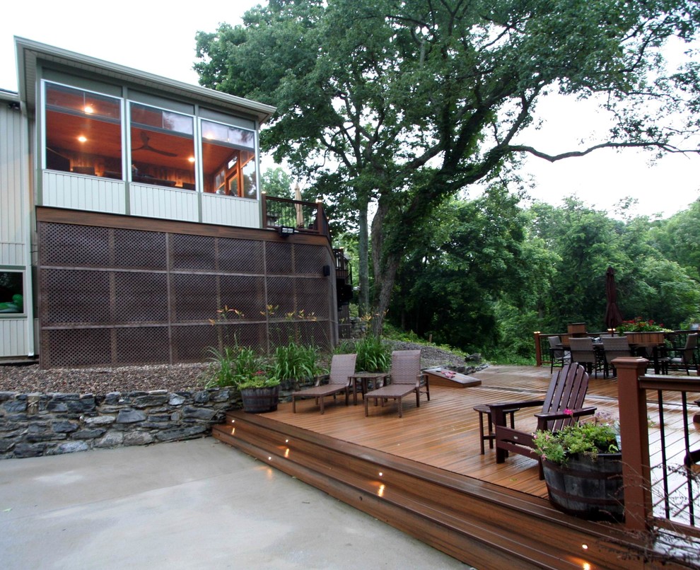 Waterfall deck and Rustic Screened Porch - Rustic - Porch - Other - by ...